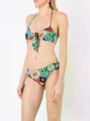 AMIR SLAMA Floral-print Halterneck Bikini