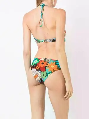 AMIR SLAMA Floral-print Halterneck Bikini