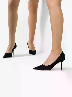 JIMMY CHOO Love 85 Pointed-toe Suede Pumps