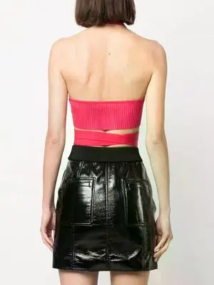 MSGM Ribbed-knit Crop Top