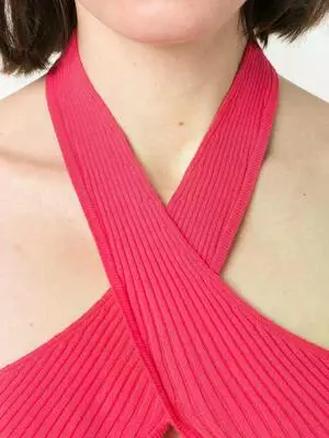MSGM Ribbed-knit Crop Top