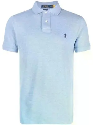 Polo Ralph Lauren Embroidered-logo Cotton Piqué Polo Shirt - Blue