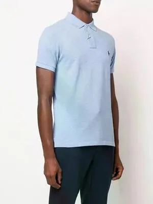 Polo Ralph Lauren Embroidered-logo Cotton Piqué Polo Shirt - Blue