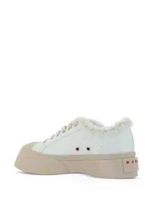 Marni Pablo Lace-up Shearling-trim Sneakers - White