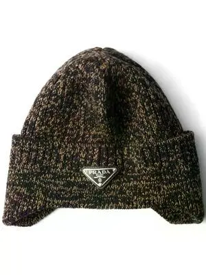 Prada Mélange Wool Beanie Black