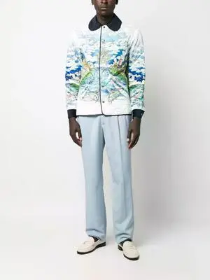 Casablanca Quilted Graphic Print Jacket