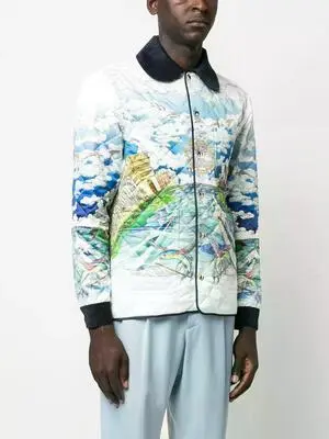 Casablanca Quilted Graphic Print Jacket