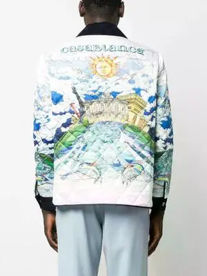 Casablanca Quilted Graphic Print Jacket