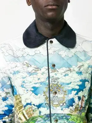 Casablanca Quilted Graphic Print Jacket