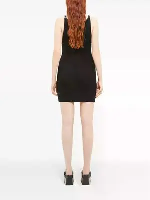 COURREGES Logo-appliqué Ribbed-knit Minidress