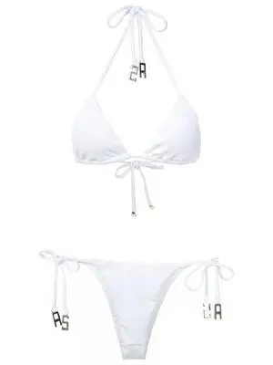 AMIR SLAMA Ribbed Triangle Bikini - White