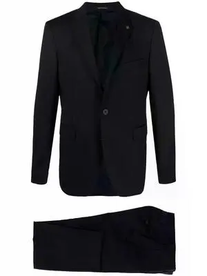 Tagliatore Fitted Single-breasted Suit - Blue