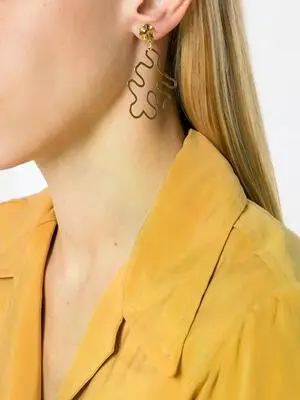 AMIR SLAMA Floral-appliqué Asymmetric Earrings