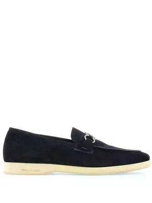 FERRAGAMO Gancini Suede Loafers - Blue