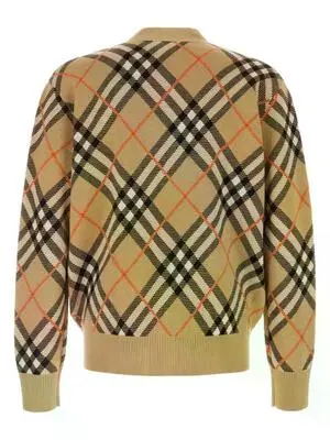 Burberry Check Wool Mohair Blend Cardigan