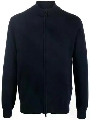 Giorgio Armani Zip-up Long-sleeve Cardigan - Blue