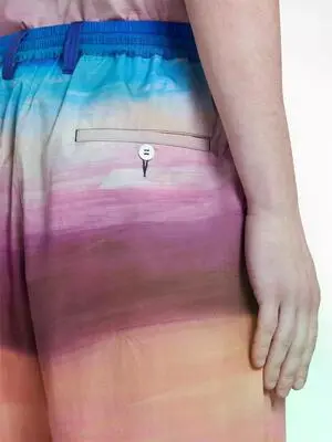 Marni Printed Pleated Cotton Shorts