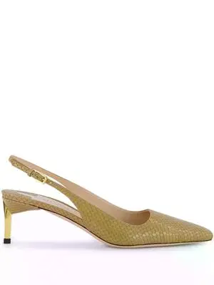TOM FORD Snake-embossed Slingback Pumps - Neutrals