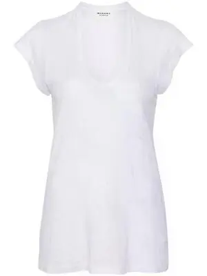 MARANT ETOILE Zankou Linen T-shirt - White