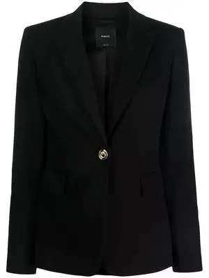 Pinko Single-breasted Button Blazer - Black