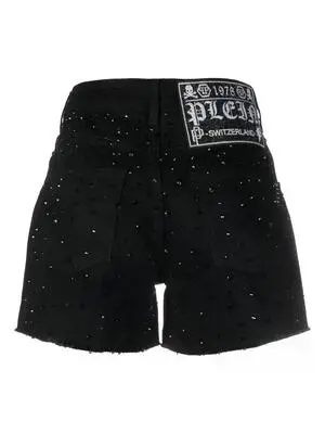 Philipp Plein Crystal-embellished Denim Shorts