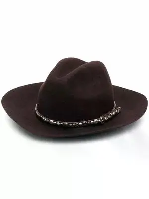 GOLDEN GOOSE Studded-strap Hat - Brown