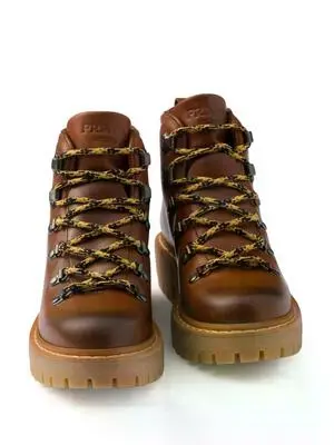 Prada Laced Leather Ankle Boots