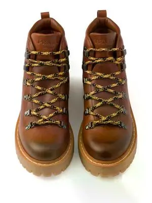 Prada Laced Leather Ankle Boots