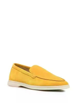 SCAROSSO Suede Slip-on Loafers - Yellow