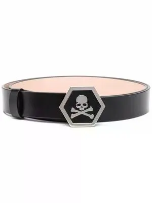 Philipp Plein Skull-motif Leather Belt - Black