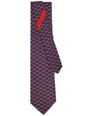 FERRAGAMO Patterned Neck Tie - Blue