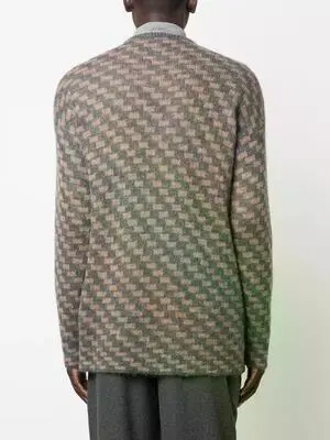 Giorgio Armani Geometric-pattern Intarsia-knit Jumper