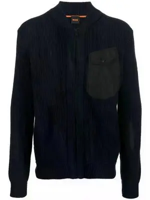 BOSS Zipped-up Knit Cardigan