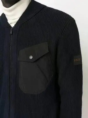 BOSS Zipped-up Knit Cardigan