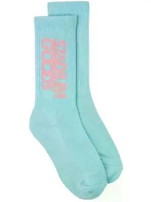 STADIUM GOODS Ribbed Logo Lake Socks - Blue