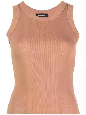 STYLAND Fine-ribbed Vest Top - Neutrals