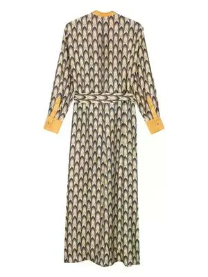 Lorena Antoniazzi Geometric-pattern Maxi Silk Dress