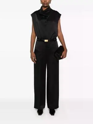 TOTEME Sleeveless Funnel-neck Blouse - Black