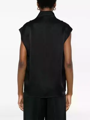 TOTEME Sleeveless Funnel-neck Blouse - Black
