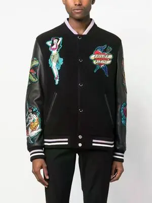 Philipp Plein Embellished College Bomber Jacket