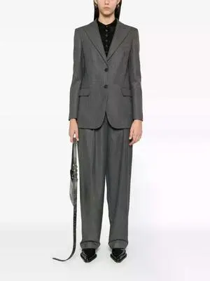 DRHOPE Pinstriped Twill Blazer