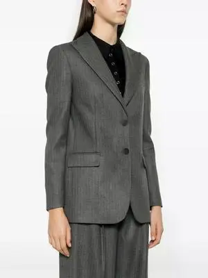 DRHOPE Pinstriped Twill Blazer