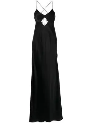 Michelle Mason Cut-out Detail Gown - Black