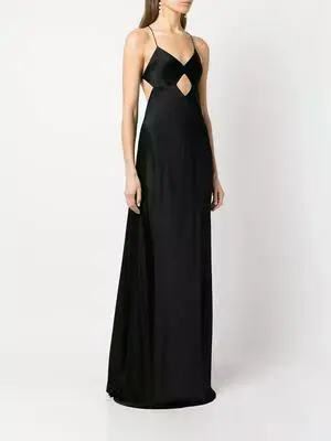 Michelle Mason Cut-out Detail Gown - Black