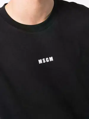 MSGM Logo-print Cotton T-shirt - Black