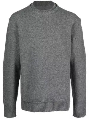 MAISON MARGIELA Elbow-patch Knitted Sweater - Grey