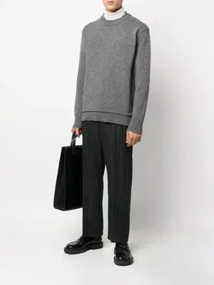 MAISON MARGIELA Elbow-patch Knitted Sweater - Grey