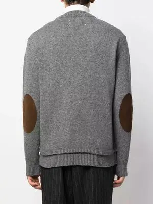 MAISON MARGIELA Elbow-patch Knitted Sweater - Grey