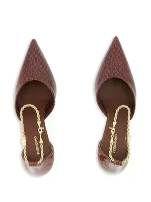 FERRAGAMO 70mm Dana Pumps - Red