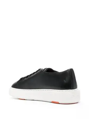 Santoni Leather Low-top Sneakers - Black